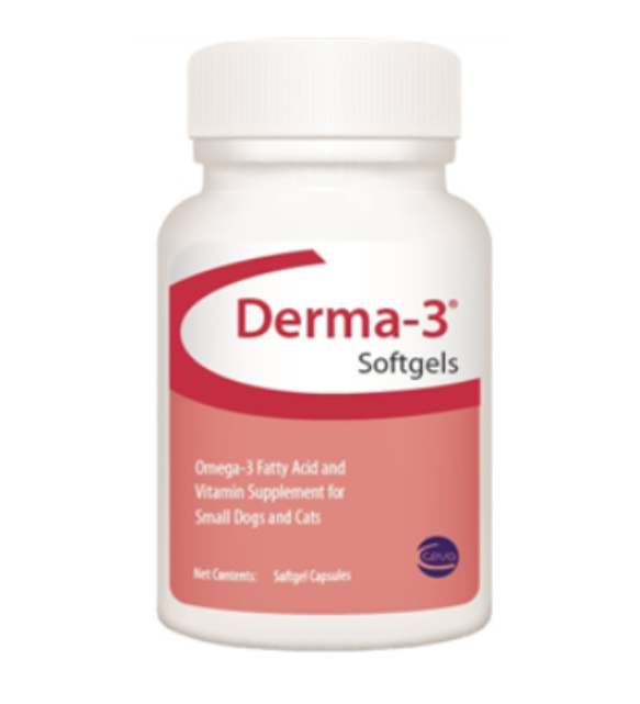 Derma-3 Softgels for Small Dogs and Cats, 60 Softgel Capsules - ADD TO ...
